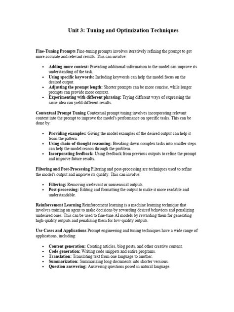 Unit 3 Tuning And Optimization Techniques Pdf Mathematical