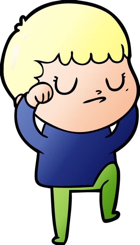 Cartoon Grumpy Boy 12547020 Vector Art At Vecteezy