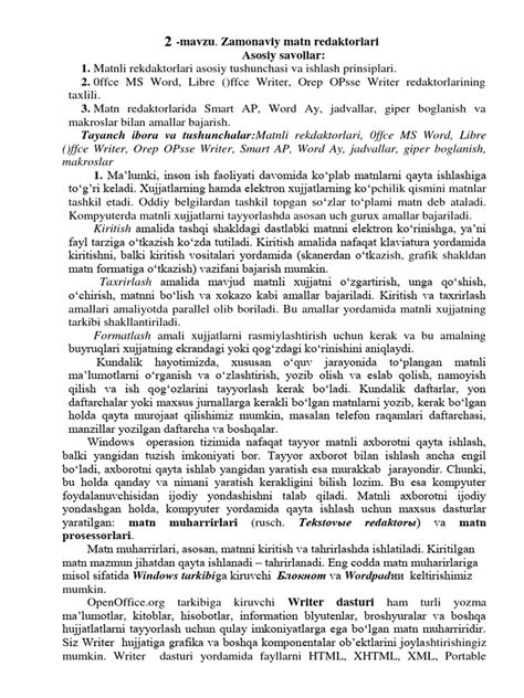 1 Labor Zamonaviy Matn Redaktorlari 1 Pdf