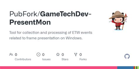 github pubfork gametechdev presentmon tool for collection and