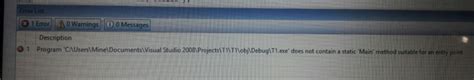 خطای Program Does Not Contain A Static Main Method Suitable For An Entry Point پرسش و پاسخ
