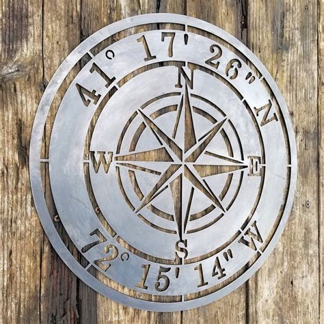 Personalized Compass Rose Metal Sign Personalized Ts Wall Art