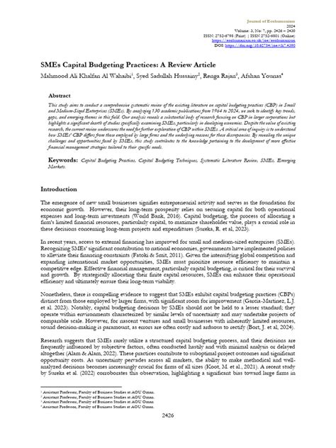 Artical Pdf Small And Medium Sized Enterprises Methodology