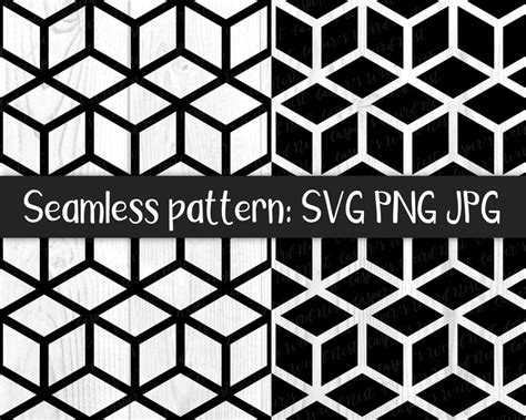 Seamless Cube Pattern Svg Png Cut File Commercial Use Instant