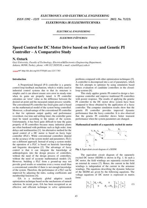 pdf speed control for dc motor drive based on fuzzy and genetic pi