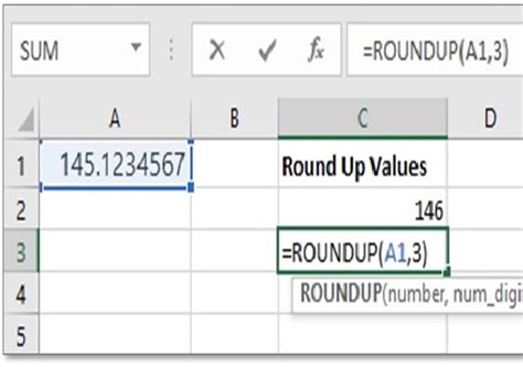 How To Use Roundup Function Excel Rounddown Roundup Mround