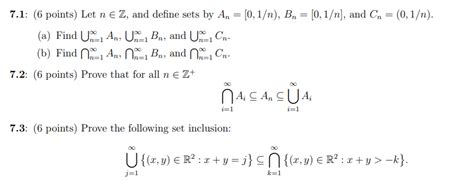 Solved Points Let NZ And Define Sets By Chegg Com