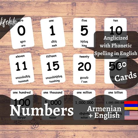 Numbers In Armenian 30 Cards Armenian Flash Cards Montessori Math