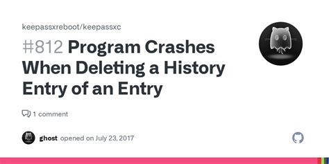 program crashes when deleting a history entry of an entry · issue 812