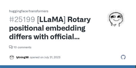 Llama Rotary Positional Embedding Differs With Official Implementation · Issue 25199
