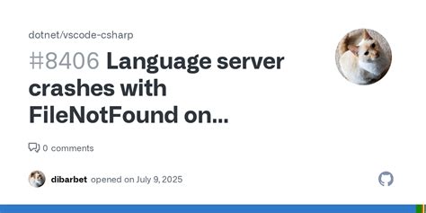 language server crashes with filenotfound on system reflection emit · issue 8406 · dotnet