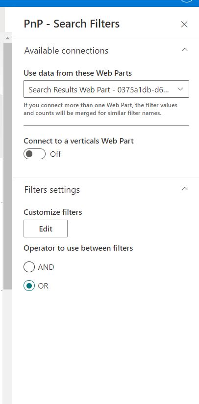 filter web part edit filter field not linking to datasource static