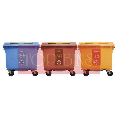 660lcm3 Recycle Mobile Garbage Bin 3 In 1 Cw Foot Pedal