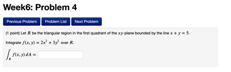 solved week6 problem 1 previous problem problem list next