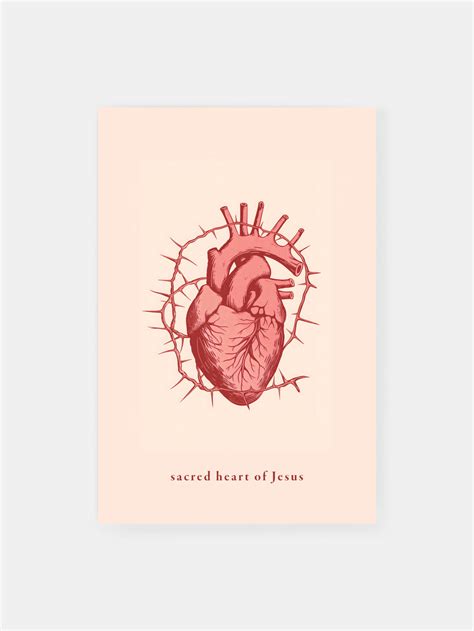 Sacred Heart Of Jesus Modern Poster Klumo Shop
