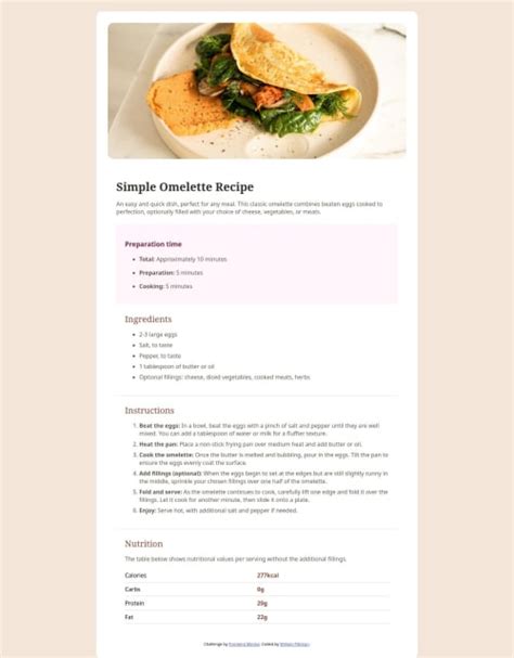 Frontend Mentor Recipe Page Coding Challenge Solution