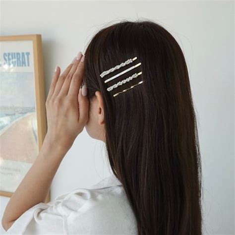 wH1509 스몰 진주 물결 헤어핀셋트