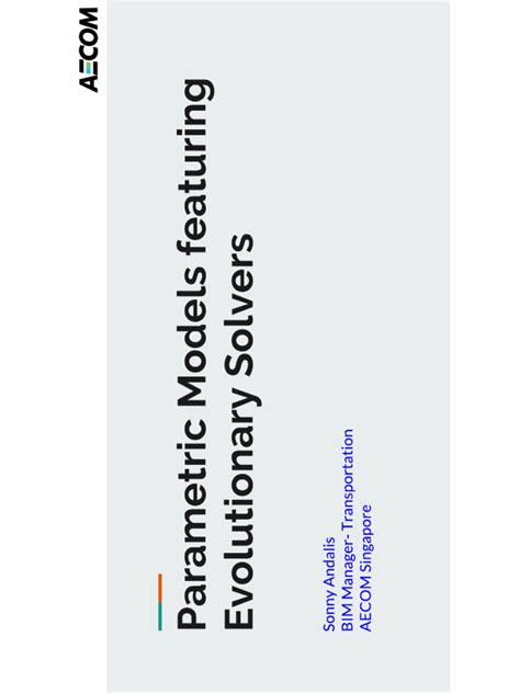 Parametric Models Featureing Evolutionary Solvers Pdf