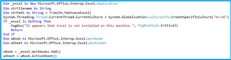 Vbnet Code7 Export To Excel From Datatable โปรแกรมเมอร์ใต้ดิน