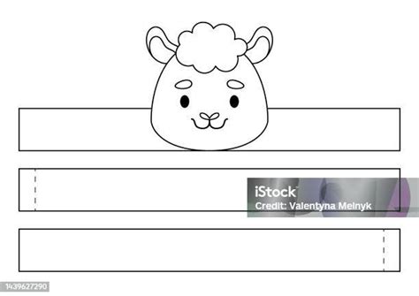 인쇄 가능한 알파카 종이 크라운 생일 크리스마스 베이비 샤워를 위한 Diy 컷 파티 리본 템플릿입니다 엔터테인먼트를위한 재미있는