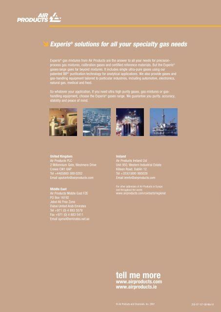 Data Sheet Air Products And Chemicals Inc