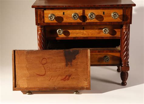 Miniature Empire Chest W Brass Knobs Signature Liverant Antiques