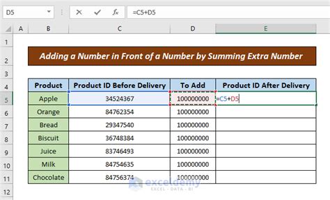 How To Add A Number In Front Of A Number In Excel 7 Easy Ways