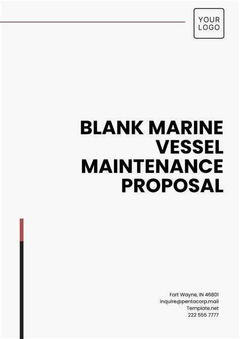 Free Blank Marine Vessel Maintenance Proposal Template To Edit Online