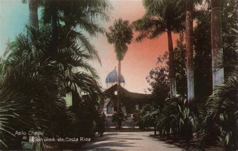 San Jose Costa Rica Asilo Chapui Chapel Tinted Real Photo Vintage Postcard Latin And South