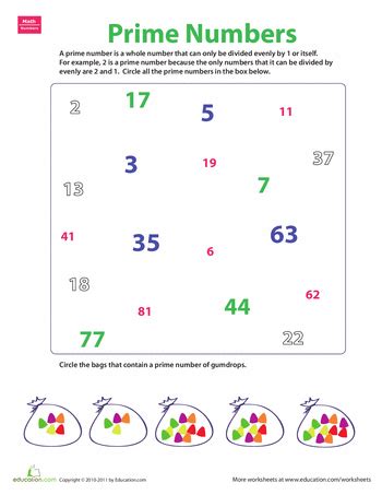 Prime Number Practice Worksheet Education Com Prime Numbers Worksheet Prime Numbers
