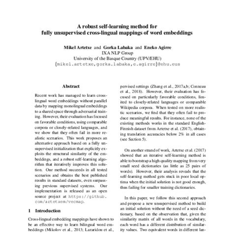 A Robust Self Learning Method For Fully Unsupervised Cross Lingual