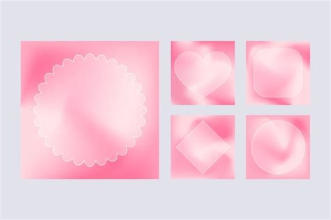 소셜 미디어 분홍색 프레임 세트 무료 벡터