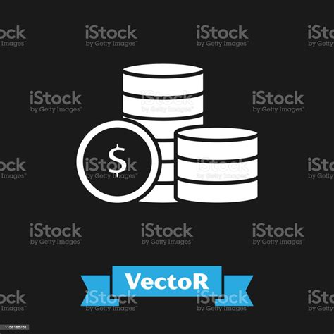 검은 배경에 고립 된 달러 기호 아이콘이있는 흰색 동전 돈 은행 통화 기호입니다 현금 기호입니다 벡터 일러스트레이션 개념에 대한 스톡 벡터 아트 및 기타 이미지 Istock