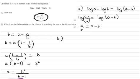 Exponentials And Logarithms Exam Questions A Level Maths Edexcel Pure Year 1 Q17 Level 3