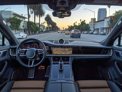 Use Of Self Driving Cars With Voice Assistant Autonomous Driving Vehicle Stock Image Image Of