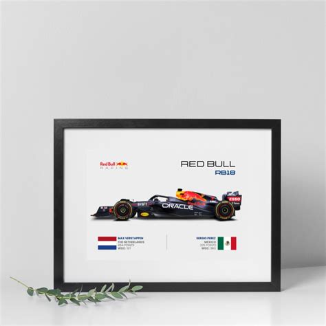 Red Bull Rb18 F1 Poster Digital Download Printable F1 Car Poster