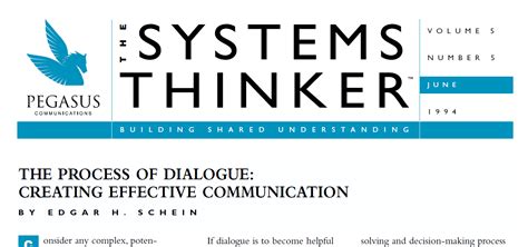 The Systems Thinker The Process Of Dialogue Creating Effective Communication The Systems The Systems Thinker The Process Of Dialogue Creating Effective Communication The Systems