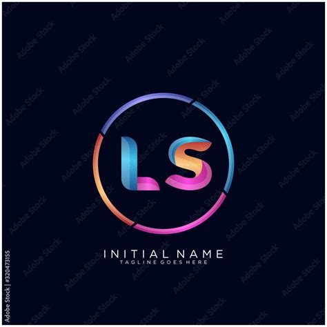 Initial Letter Ls Curve Rounded Logo Gradient Vibrant Colorful Glossy