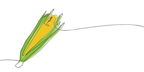 옥수수의 한 줄로 그린 그림입니다 연속 라인 추수 감사절 옥수수 아이콘 색상입니다 한 줄 아이콘입니다 벡터 일러스트 레이 션 추수감사절에 대한 스톡 벡터 아트 및 기타