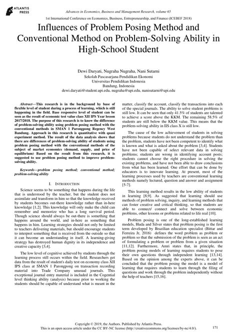 pdf influences of problem posing method and conventional method on