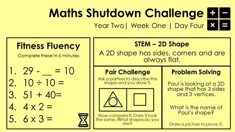 Y2 Maths Challenge Wickersley St Albans Ce Primary
