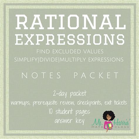 Rational Expressions Notes Packet PDF