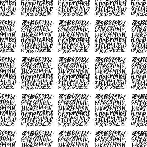 Premium Vector Vector Alphabet Seamless Pattern Brush Letters Handwritten Script Alphabet
