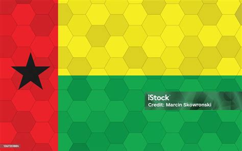 기니 비사우 플래그 일러스트레이션 추상 육각 형 배경 벡터미래 기니 플래그 그래픽 기니 비사우 국기는 독립을 상징한다 0명에