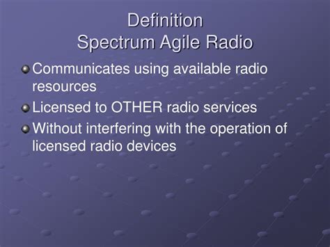Ppt Spectrum Agile Radio Powerpoint Presentation Free Download Id1336016