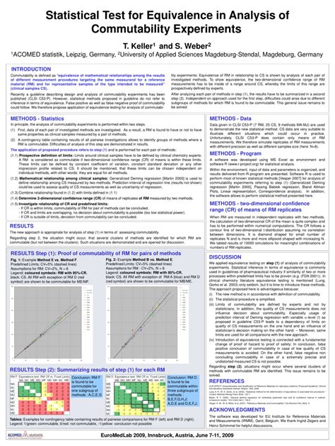Pdf Statistical Test For Equivalence In Analysis Of Commutability Experiments