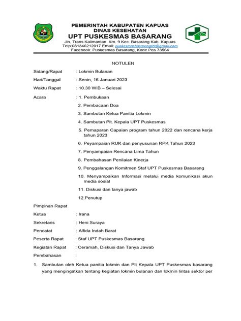 Notulen Linprog Januari Pdf