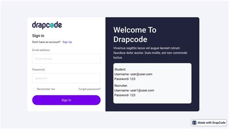 Placement Portal Template Visual Build Drapcode