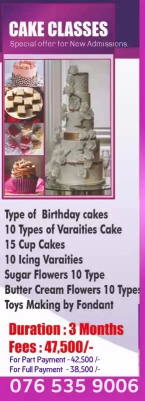 Cake Decorating Classes Cookery Colombo