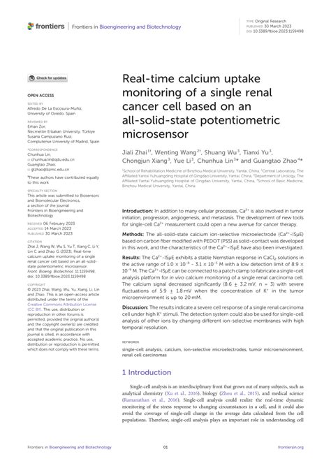 Pdf Real Time Calcium Uptake Monitoring Of A Single Renal Cancer Cell Pdf Real Time Calcium Uptake Monitoring Of A Single Renal Cancer Cell